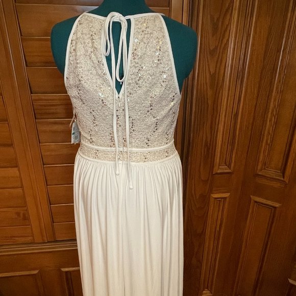 Morgan & Co. | Dresses | Morgan And Co Halter Lace Sequin Jersey Dress ...